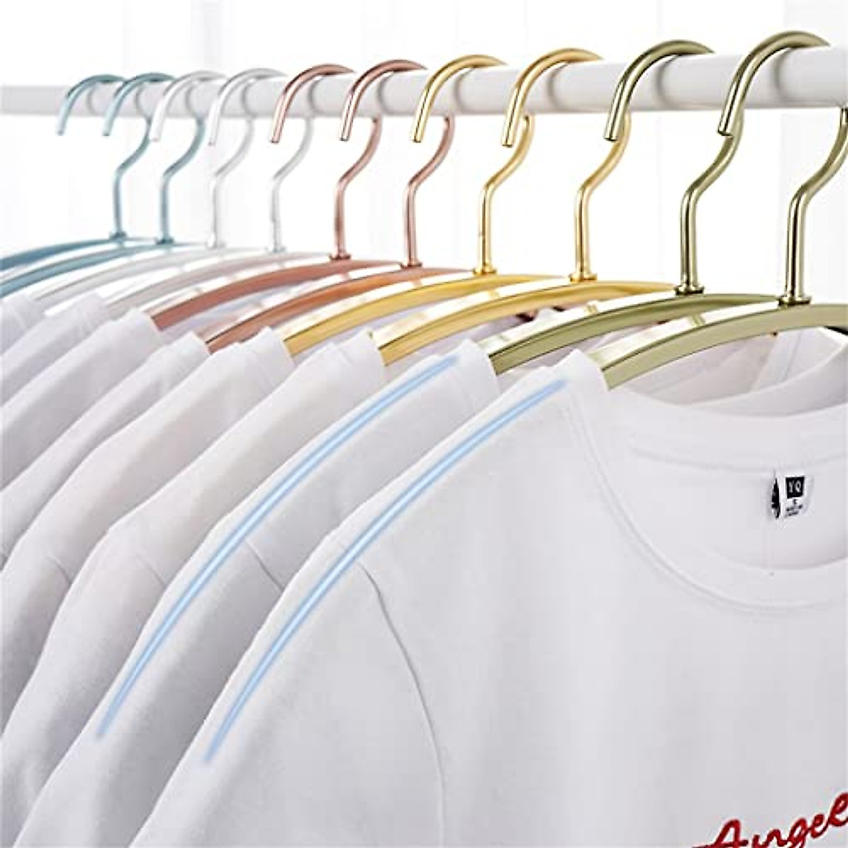 N/A Hanging Clothes Seamless Hanger Clothing Store Aluminum Alloy Clothes Hanger Hanger ( Color : Gray , Size : 44.5*23.5cm )