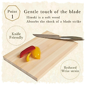 Nezame Japan Hinoki Cypress Lightweight Cutting Board 11 x 7" Japanese Natural Products Wood Chopping Board