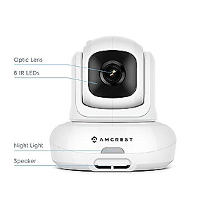Amcrest Add-on Camera Unit AC-2, Video Baby Monitor Camera, Two-Way Audio, Motion Detection, Pan/Tilt/Zoom, Temperature Sensor, Night Vision, (AC-2-C)