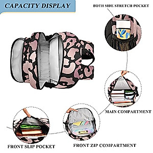 ALAZA Rose Gold Leopard Print Pink Cheetah Animal Laptop Backpack Purse for Women Men Travel Bag Casual Daypack with Compartment & Multiple Pockets