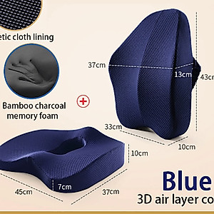 VENYAA Lumbar Support Pillow Memory Foam Seat Cushion Orthopedic Pillow Office Chair Cushion Lumbar Pad Seat Butt Hemorrhoids Coccyx Sleeve