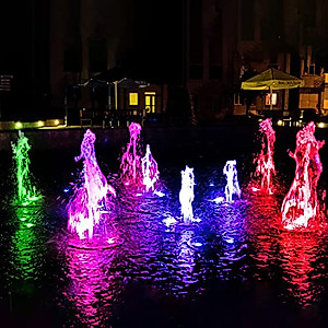 T-SUN Solar Pond Light, Super Bright LED Underwater Color Changing Solar Lights RGB Submersible Fountain Lights IP68 Waterproof Fish Tank Light for Aquarium Garden Pool Fountain Pond 5 in 1