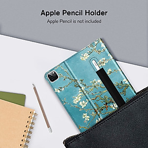Fintie Case for iPad Pro 11-inch (4th / 3rd Generation) 2022/2021 - Multiple Angles Viewing Folio Stand Cover with Pencil Holder & Pocket, Also Fit iPad Pro 11" 2nd/1st Gen, Blossom