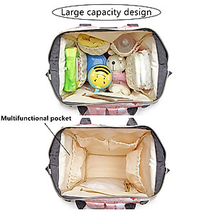 Flamingo Multi-Function Diaper Bag for Baby Care Wide Open Nappy Bags Handbags Royal Blue