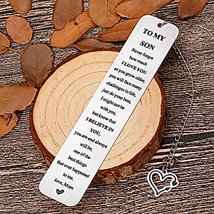 Gifts for Son from Dad Mom Inspirational Gifts Bookmark for Him Son Gifts 21st 18th Birthday Gifts for Him Christmas Book Mark for Son in Law Boys Teens Back to School Graduation Gifts Men Women