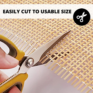 24" Width x 5 Feet Cane Webbing Sheet – Natural 24" Width Rattan Cane Webbing Roll for Caning Projects 24х60 Inch Rattan Webbing Roll Woven Open Mesh Cane for Furniture Ceiling Bed Door Chair Cabinet