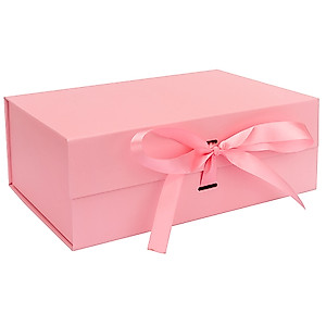 Younik Luxury Gift Box 10.2x7x3.2 Pink Gift Packaging for Graduation, Birthday, Anniversaries, Wedding, Baby Shower, Father's Day Present. Groomsmen Bridesmaid Box…
