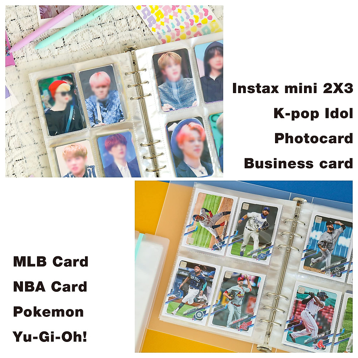 B FANCY K-pop Photocard Holder Book Simple 6ring Binder 200 Photo Pockets Collect Book