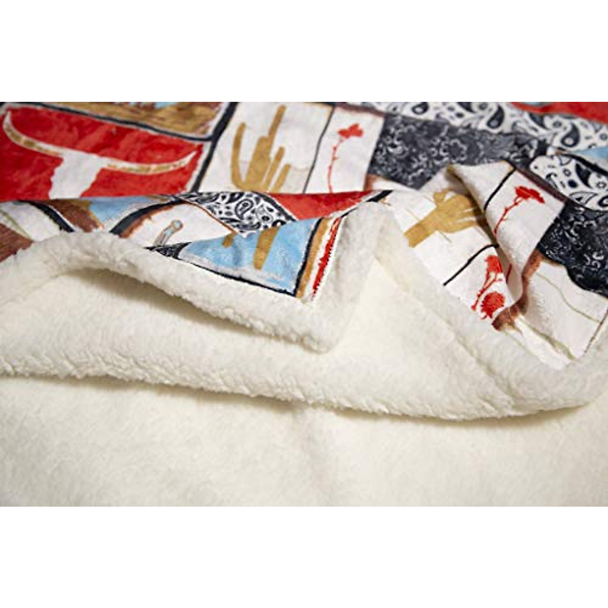 Carstens, Inc. Wrangler Vintage Western Sherpa Throw Blanket 54x68
