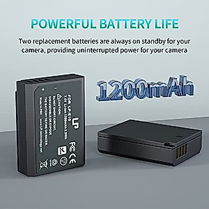 LP-E10 Battery Charger Pack, LP 2-Pack Battery & Dual Slot Charger, Compatible with Canon EOS Rebel T7, T6, T5, T3, T100, 4000D, 3000D, 2000D, 1500D, 1300D & More (Not for T3i T5i T6i T6s T7i)