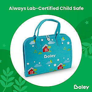 Boley Felt PLAYBOARD: Foldable Felt Busy Board with Fidget Activities for Kids | Montessori Educational Busy playboard with latches, Buckle for Learning Motor Skills and Sensory Activities | Ages 2+