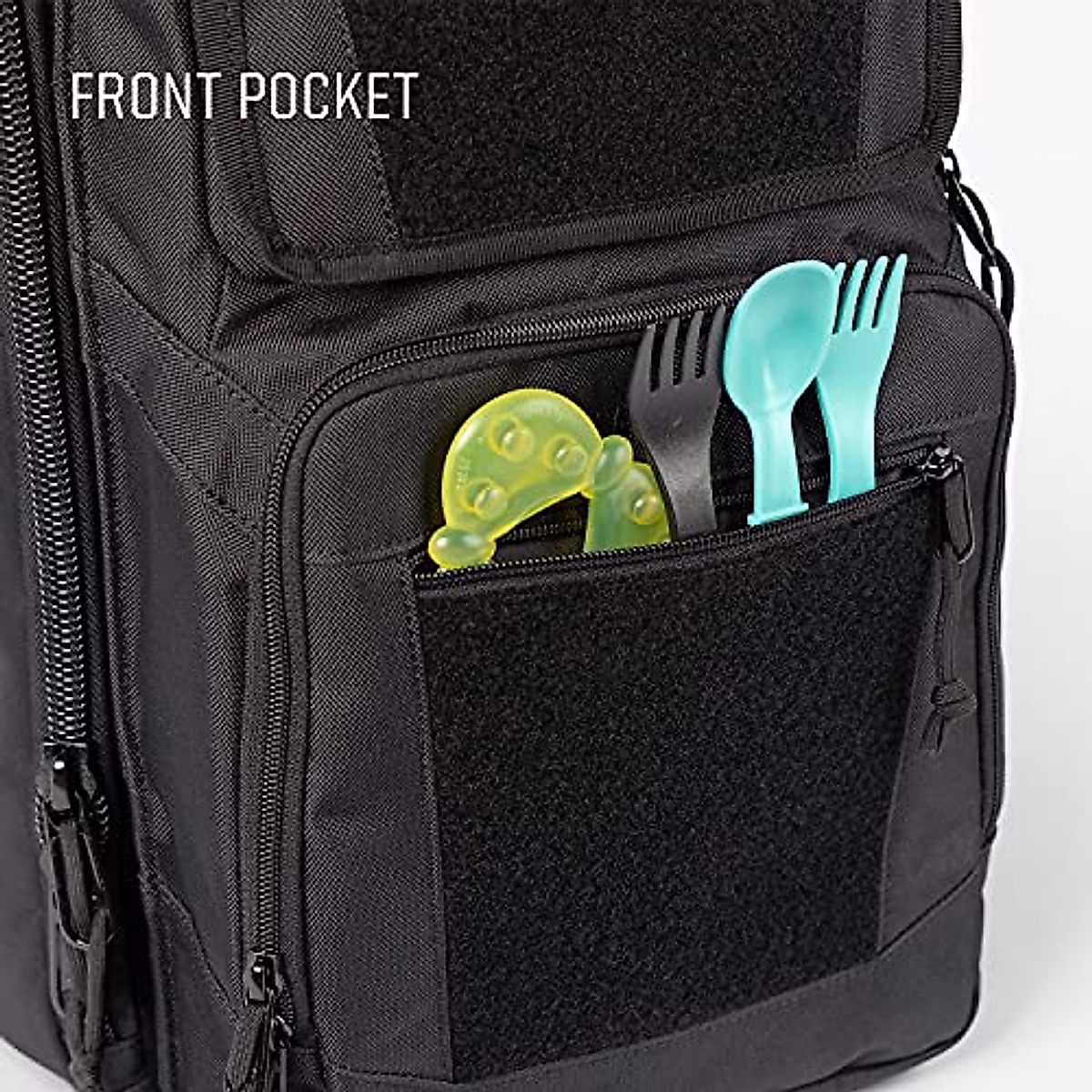 Tactical Baby Gear TBG - MOD Diaper Bag Backpack for Men w/Changing Mat - Modular Panel System (Black)