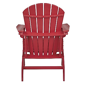 Signature Design by Ashley Sundown Treasure Outdoor Patio HDPE Weather Resistant Adirondack Chair, Red