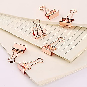 Mr. Pen- Binder Clips, Small Binder Clips, 50 Pack, 0.75 in, Rose Gold, Small Clips, Paper Binder Clips, Binder Clips Small Size, Small Paper Clips, Office Clips, Micro Binder Clips, Mini Binder Clips