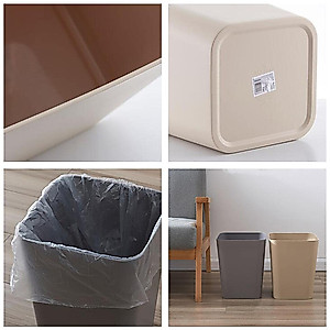 Happiness Decoration Plastic Garbage Can Square Small Wastebasket Garbage Can 3 Gallon Trash Can for Kitchen, Bathroom, Bedroom, Home Office, Outdoor, Dorm Room, Bathroom (White)