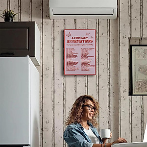 Room Decor Aesthetic Daily Affirmations Motivational Wall Art Metal Tin Sign, Pink Butterfly Wall Home Coffee Room Office Decor 8X12Inch