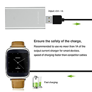 Fashioneey Charger Compatible for Asus Zenwatch 2, 3.3ft Portable USB Charging Cable Cord Replacement Charging Cradle Station Compatible Asus Zenwatch 2 Smartwatch & WI501Q/ WI502Q