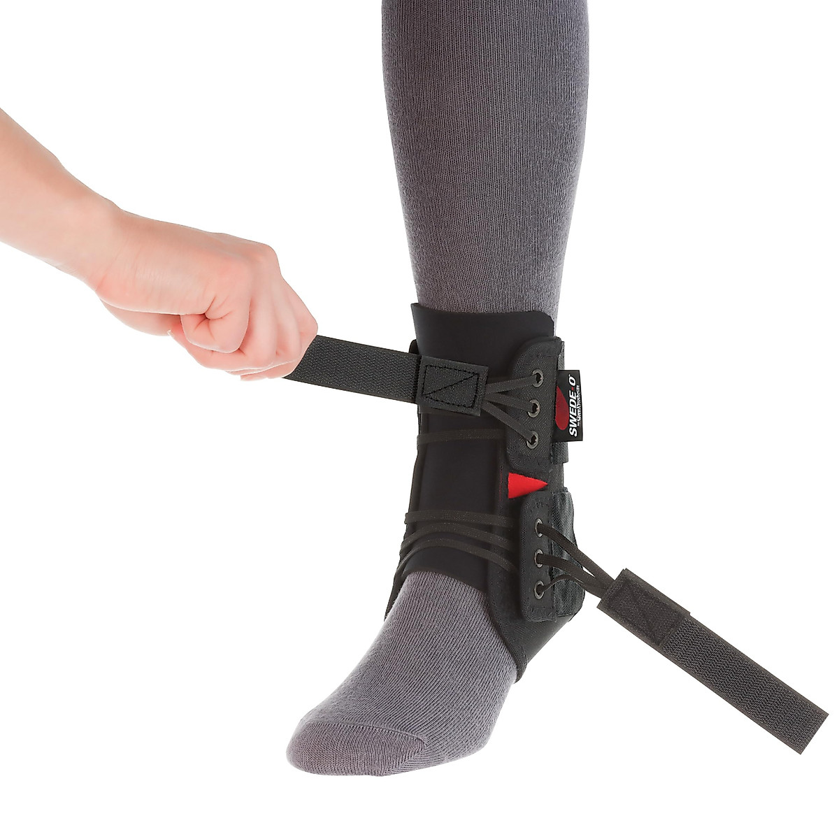 Core Products Swede-O PowerWrap Stabilizing Ankle Brace, No-tie Laces, Adjustable & Reinforced, Black, Regular