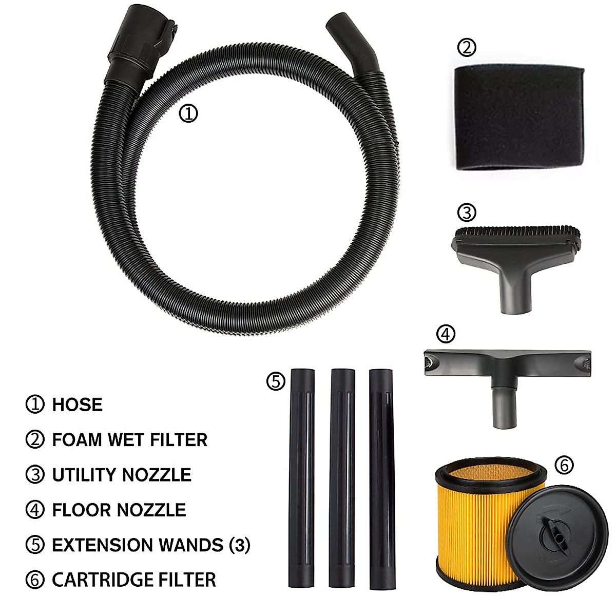 Vacmaster 3 Peak HP 5 Gallon Shop Vauum with Hepa Filter Powerful Suction Wet Dry Vacuum Cleaner with Blower Function 1-1/4 inch Hose 10ft Power Cord