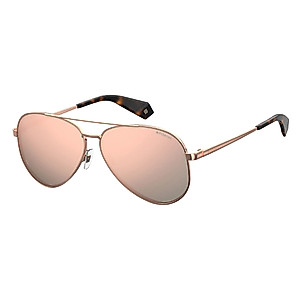 Polaroid Sunglasses Women's PLD 6069/S/X Pilot Sunglasses, Copper/Polarized Gray Rose Gold, 61mm, 12mm