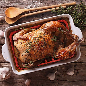 Fivebop 2 Pack Silicone Roasting Racks Non Stick Easy-Clean Cooling Rack for Cooking Baking Steaming (2pack-red)