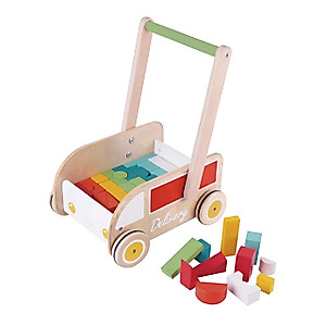 Classic World Baby Walker,Wooden Baby Learning Walker for Toddler Toys,Fox Blocks and Roll Cart Push Toy for 1 Year Old and up