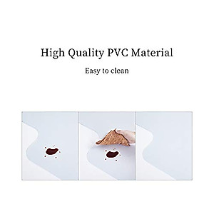 Large (53x45 inch) Vinyl Office Chair Mat for Hardwood Floor,Heavy Duty,HOMBYS Plastic Floor Mat for Office Chair and Computer Desk,Easy Rolling for Gaming Chairs ,Clear, Flat Without Smell