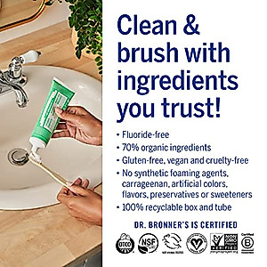 Dr. Bronner’s - All-One Toothpaste (Spearmint, 5 Ounce,3-Pack)
