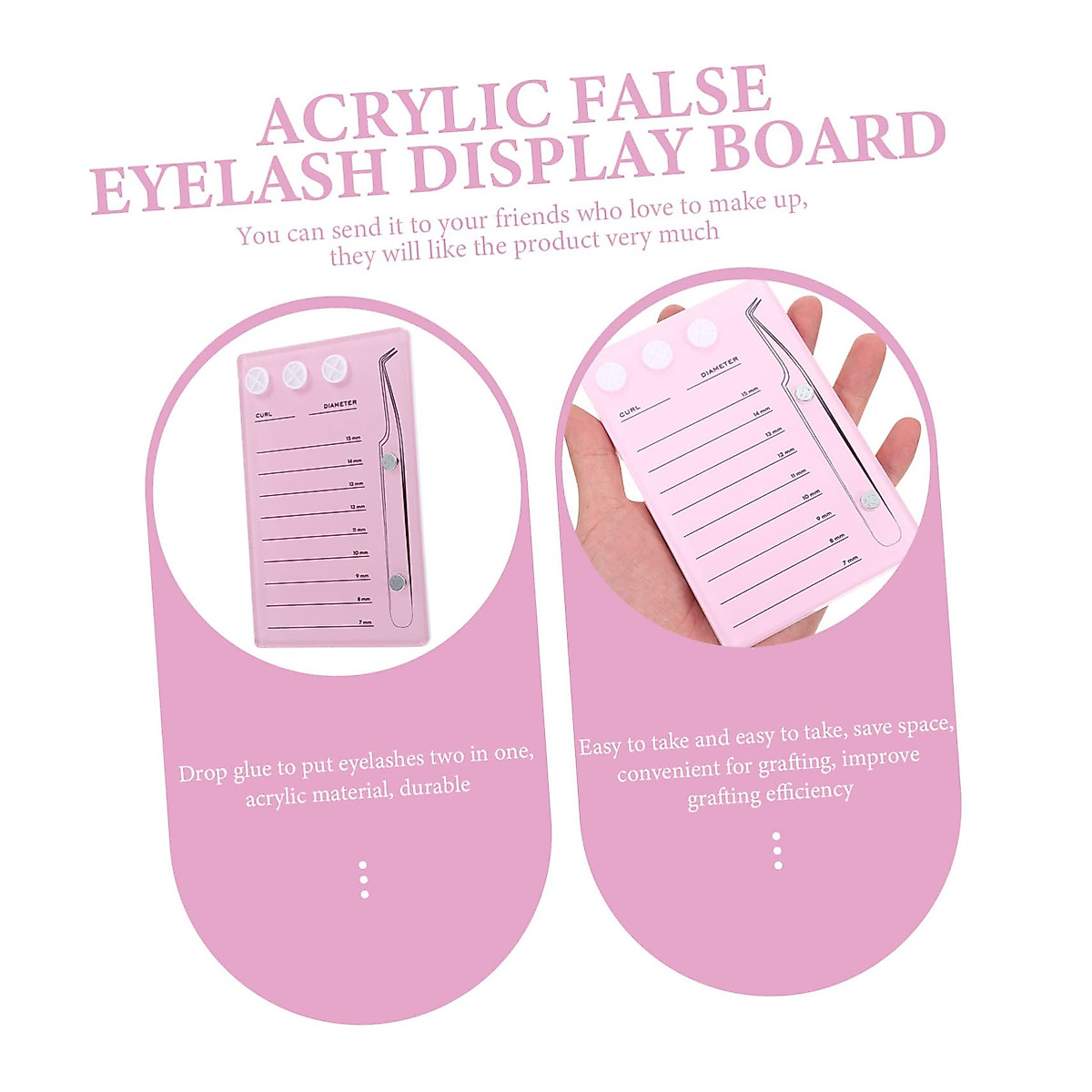 FRCOLOR 5pcs Magnetic Eyelash Board False Eyelashes Fake Eyelashes Tools Makeup Supplies Eyelash Display Pallet Eyelash Grafting Supplies Eyelash Supplies Eyelash Curler Acrylic With Scale