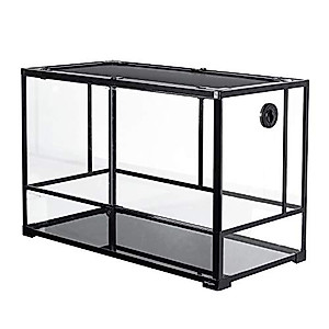 REPTI ZOO 67 Gallon Reptile Terrarium Reptile Large Glass Tank 2 in 1 Side TOP Screens Crested Gecko Tank Double Hinge Door Tortoise Tank Reptile Terrarium Lizard Tank Tree Frog Terrarium