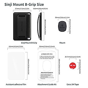 Sinjimoru Detachable Cell Phone Wallet, Wireless Charging Compatible Mobile Phone Grip Stand as iPhone Credit Card Holder for Back of Phone. Sinji Mount B-Grip Black