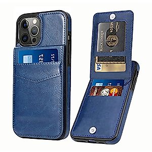 Seabaras iPhone 13 Pro Wallet Case with Credit Card Holder for Women Men PU Leather Wallet Case for iPhone 13 Pro Case 6.1 inch (Blue)
