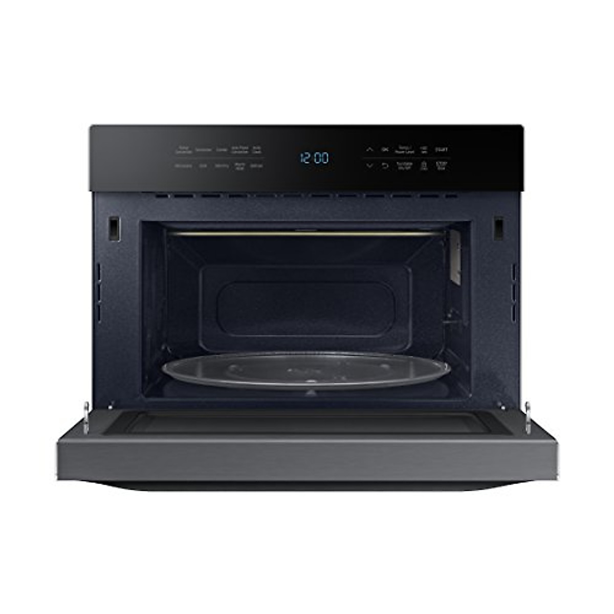 SAMSUNG 1.2 Cu Ft PowerGrill Duo Countertop Microwave Oven w/ Power Convection, Ceramic Enamel Interior, Built-In Capability, 900 Watt, MC12J8035CT/AA, Fingerprint Resistant Stainless Steel, Black