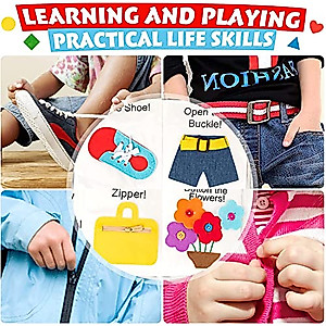 Jollybaby My First Busy Book Soft Fabric Cloth Books for Toddlers 1 2 3 Years Old My Quiet Book Church/Travel Toy Activities Learning Educational Book with 10 Sensory Items for Boys & Girls