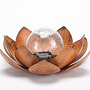 Huaxu Solar Garden Lights Outdoor Decorative - Bright Lotus Flower Table Lamp, Waterproof Solar Lights for Patio Pathway Yard Balcony Outside Decor