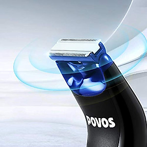 POVOS One-Blade Beard Trimmer, Bidirectional Electric Face&Body Hair Removal Shaver, Waterproof Stubble Detail Groomer Kit