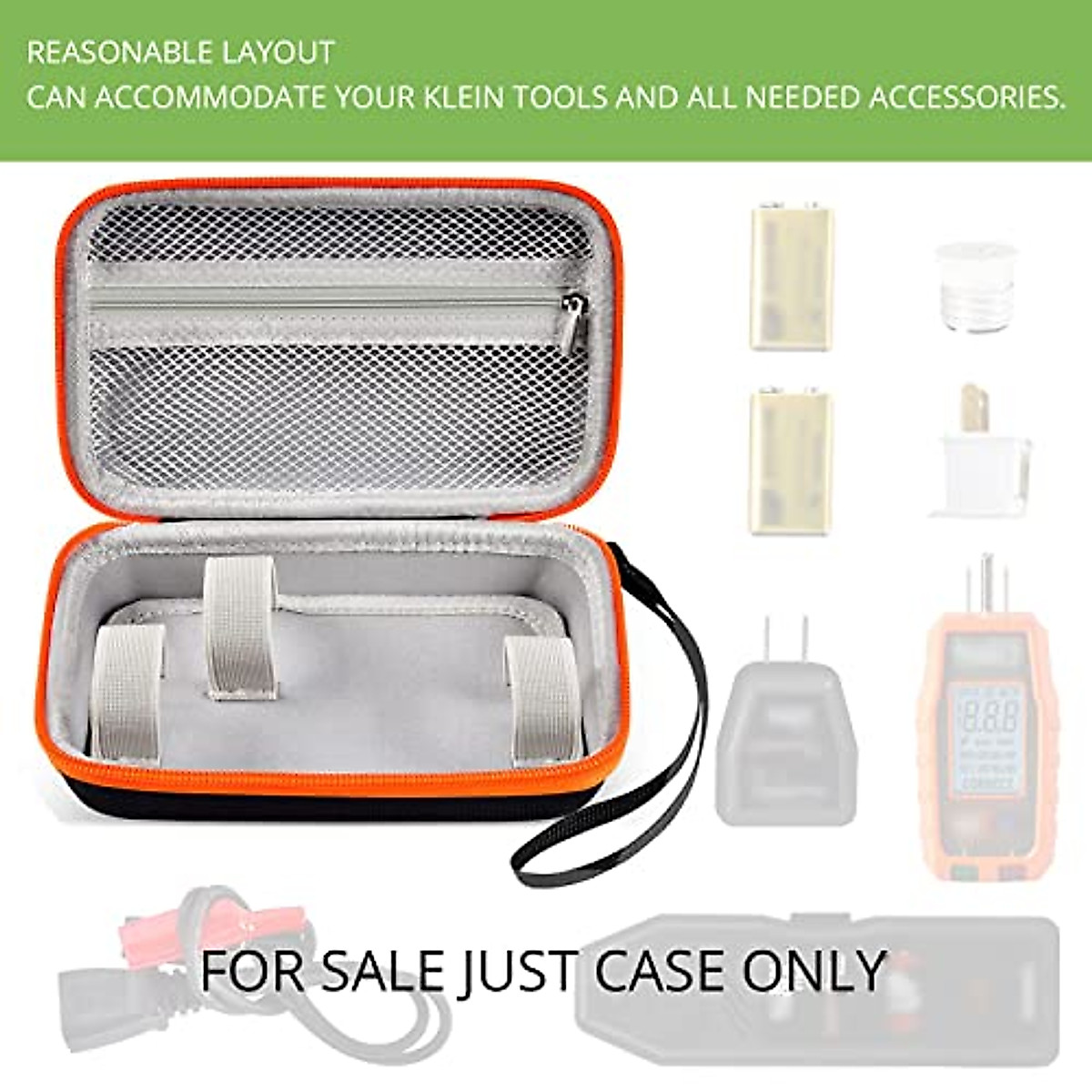 Case Compatible with Klein Tools ET300 Circuit Breaker Finder, Finds Electrical Circuit Breaker and Electrical Outlets for Klein Tools RT250, Mesh Pocket for Southwire Adapter/Accessory/Batteries
