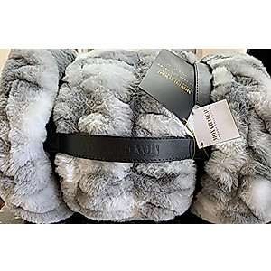 Mon Chateau Luxury Collection Faux Fur Throw, Ruched Gray, Queen