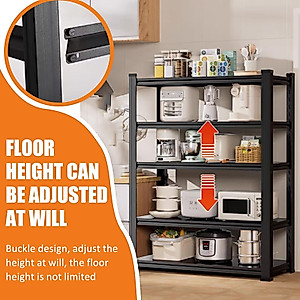 LINLIUA Storage Shelves,3-5 Tier Adjustable Storage Utility Rack,Metal Shelving,Heavy Duty Utility Shelves for Kitchen Pantry Closet Garage Warehouse