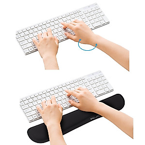 ELZO Wrist Rest Support for Keyboard & Mouse Pad Combo with Comfortable Memory Foam Padding, Nonslip Rubber Base for PC Computer Laptop Mac