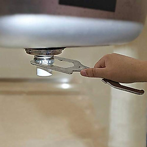 HAUTMEC 3 Way Plumber's Sink Strainer Wrench, Fits 1-3/4 inch., 2 inch. and 2-1/2 inch. Nuts， Multifunction Plumbing Wrench PL0037