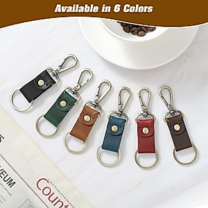 Jack&Chris Genuine Leather Keychain, Small Keychain for Man and Women, Key Holder Mens Belt Key Chain Ring, JC307