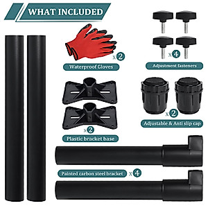 Undermount Sink Mounting Brackets, Stainless Steel Adjustable kitchen sinks undermount Legs Installation and Repair Kit Support System with Waterproof Gloves.(13.8-23.6inches)