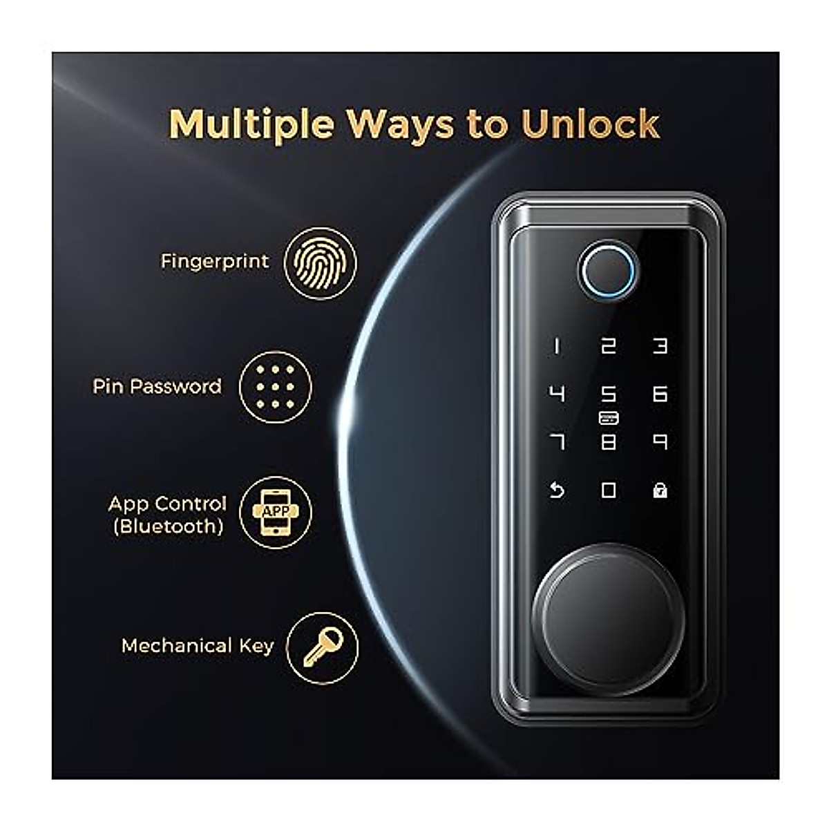 Wood Door Lock Compatible for Tuya Smart Password Fingerprint Bluetooth Electronic Deadlock Mechanical Key Auto Lock Mobile APP (Color : LD02)