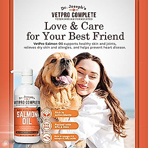 100% Pure Wild Alaskan Salmon Oil for Dog & Cat Food - Large 16 oz - Omega 3 & 6 Liquid Fish Oil Supplement - Supports Healthy Coat & Joints - Helps Dry Skin & Allergies