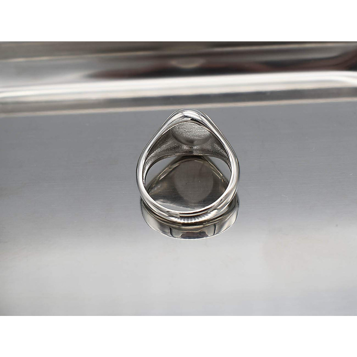 Customized 925 Sterling Silver Script Letter Oval Charm Custom Initial Signet Ring