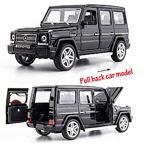 iLooboo Alloy Collectible Black Benz G65 AMG Toy Car Model Pull Back Die-Cast Vehicle with Lights and Sound