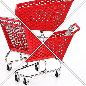 DOITOOL Miniature Grocery Cart Mini Supermarket Handcart 5.39x 5.5 in Mini Shopping Cart Shopping Utility Cart Shopping Grocery Cart Mode Storage Toy Desk Organizers Mini Shopping Cart (Random Color)