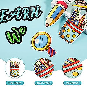 Pajean 60 Pieces When We Learn We Grow Paper Cut Outs Classroom Bulletin Board Set School Wall Decorations for Kids Boys Girls School Classroom Decor, JB-220701-G