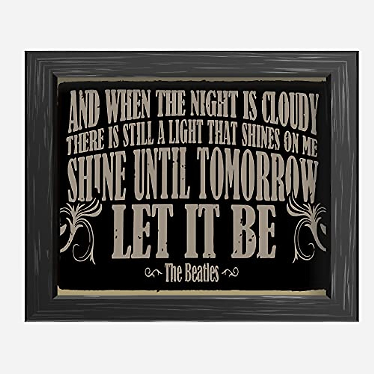 The Beatles-"Let It Be" Song Lyrics Art -10 x 8" Vintage Replica Sign Print-Ready to Frame. Retro Music Decor for Home-Office-Studio-Cave! Perfect Gift for Beatles Fans! Printed on Photo Paper.